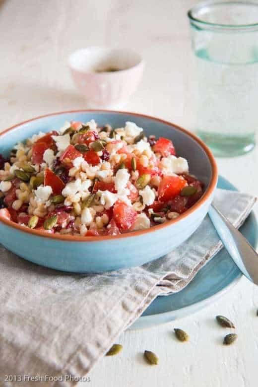 Pearl barley with tomato and feta - Simone's Kitchen