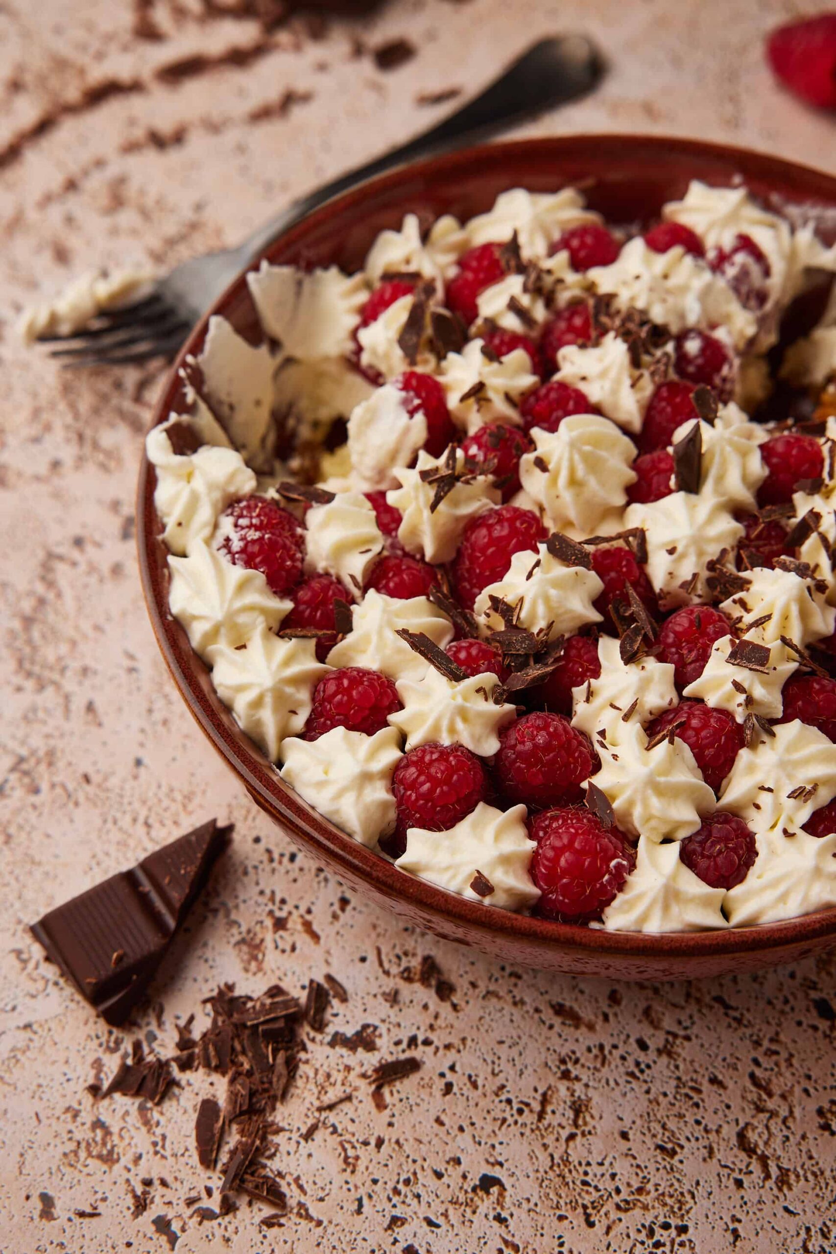 Limoncello trifle with raspberries