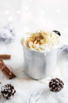 Hot chocolate with marshmallow puppets
