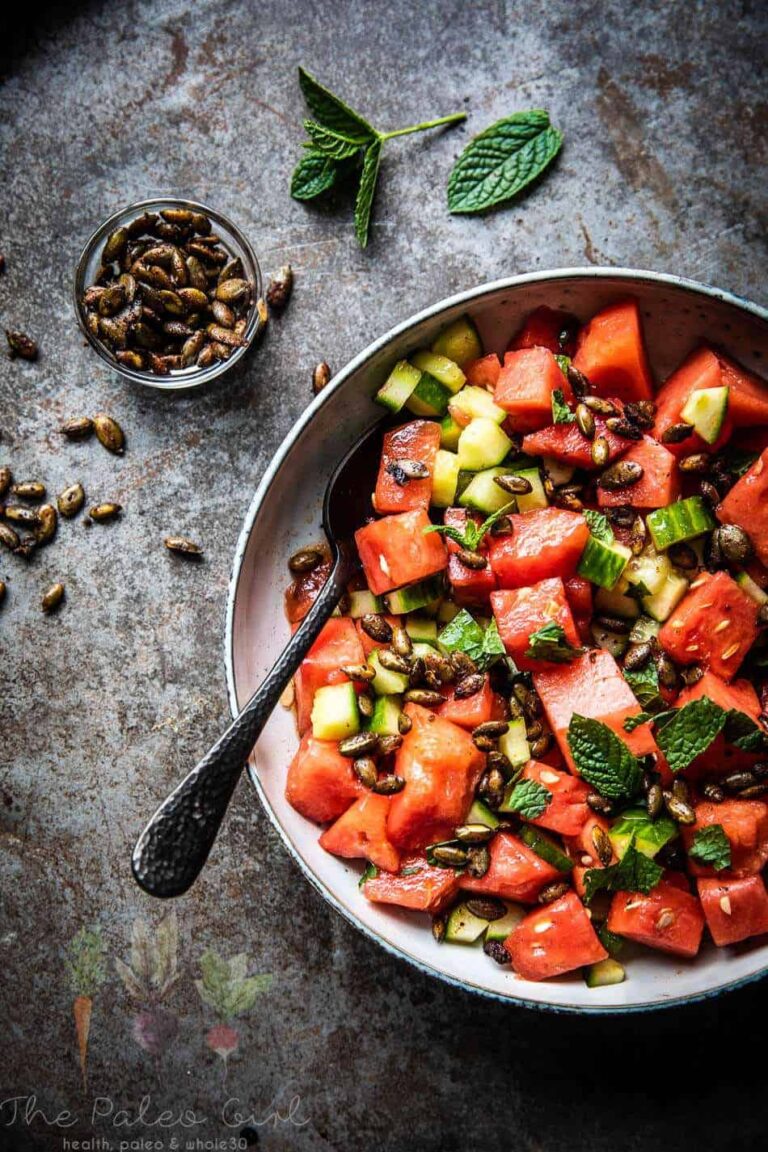 Spicy watermelon salad with crunchy pepitas - Simone's Kitchen