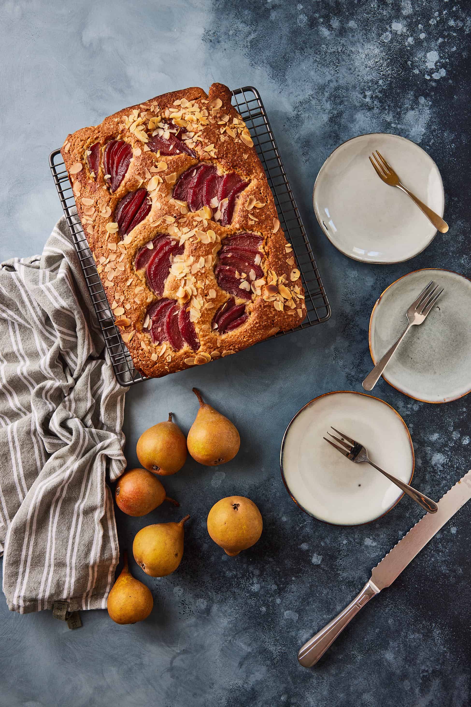 Poached pear cake - gluten free - Simone's Kitchen