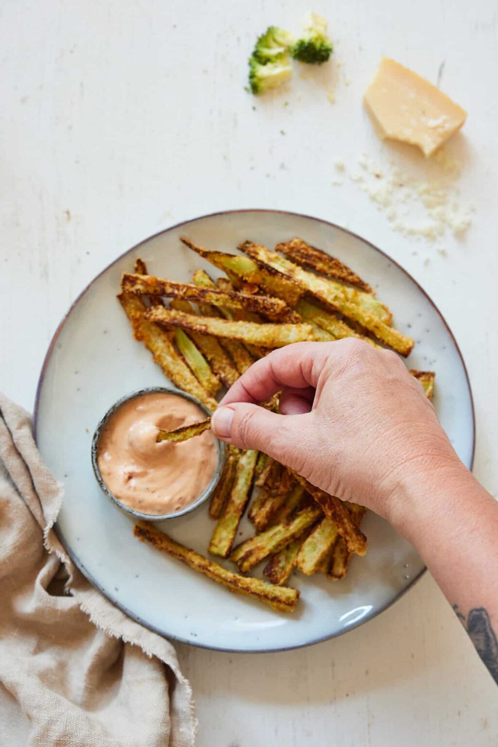 Broccoli Fries With Parmesan (Air Fryer or Oven) - Simone's Kitchen