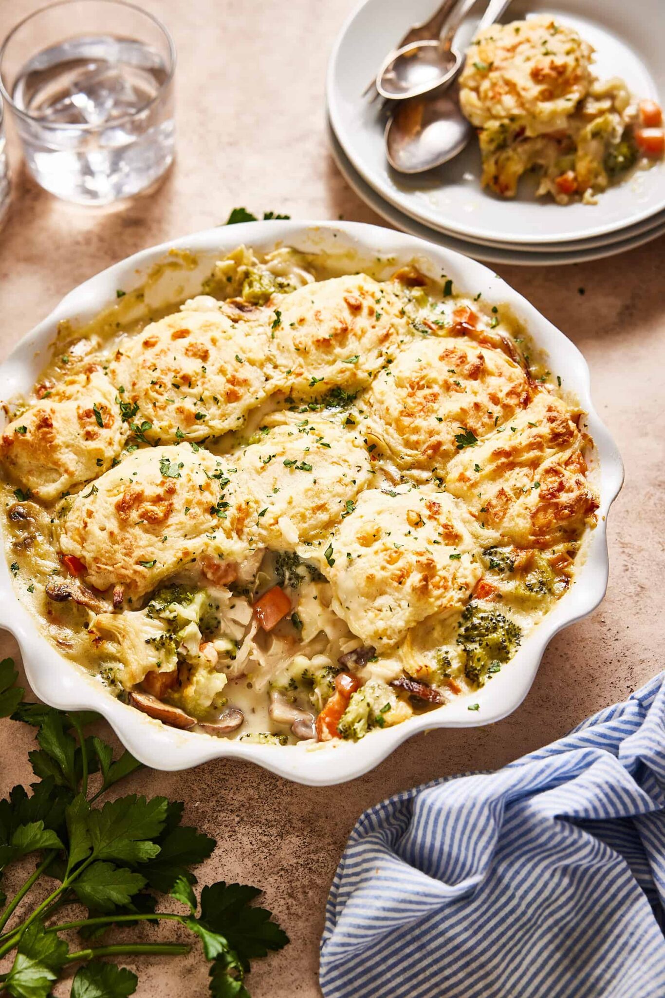 Easy chicken cobbler recipe with mushrooms - Simone's Kitchen