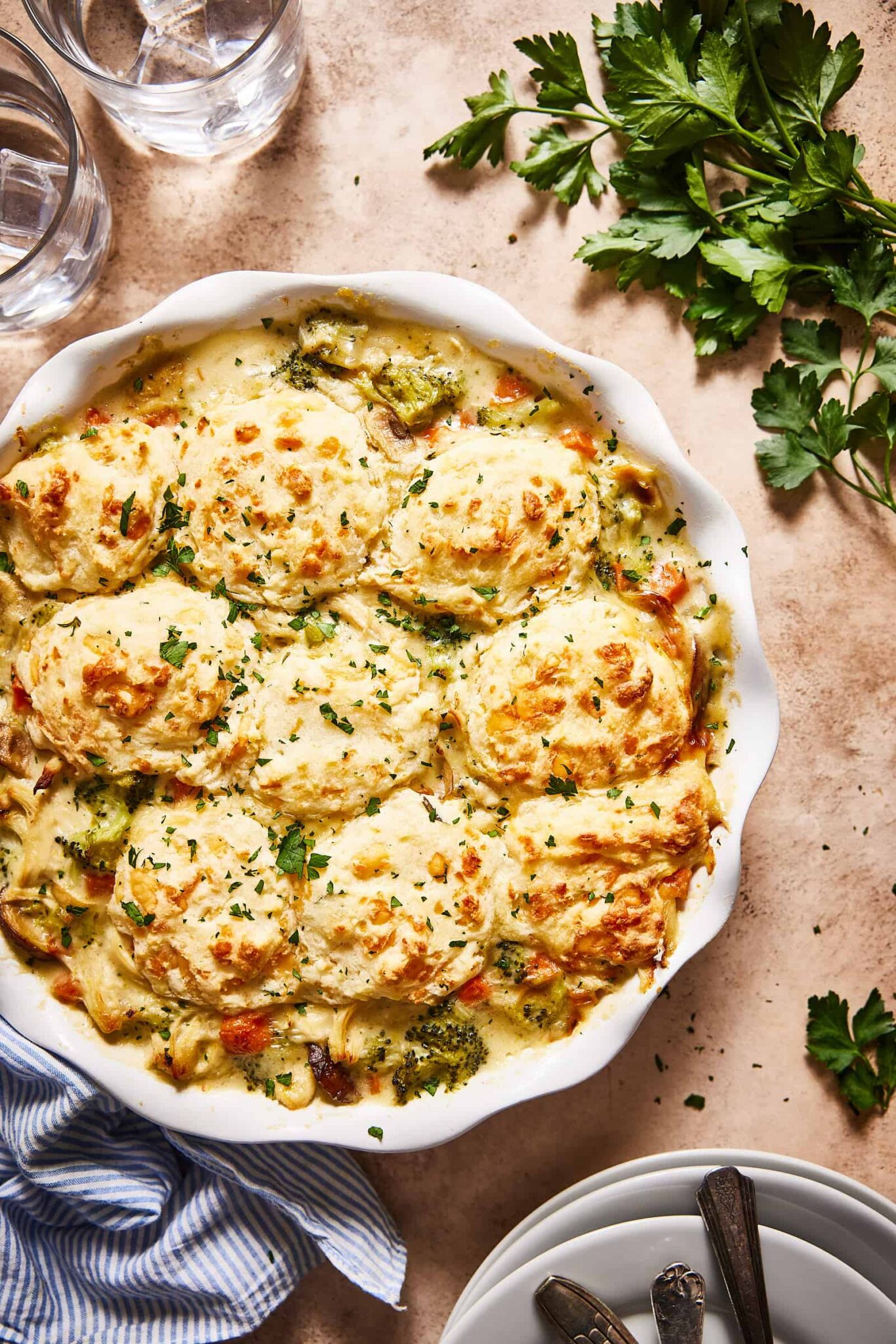 Easy chicken cobbler recipe with mushrooms | Simone's Kitchen