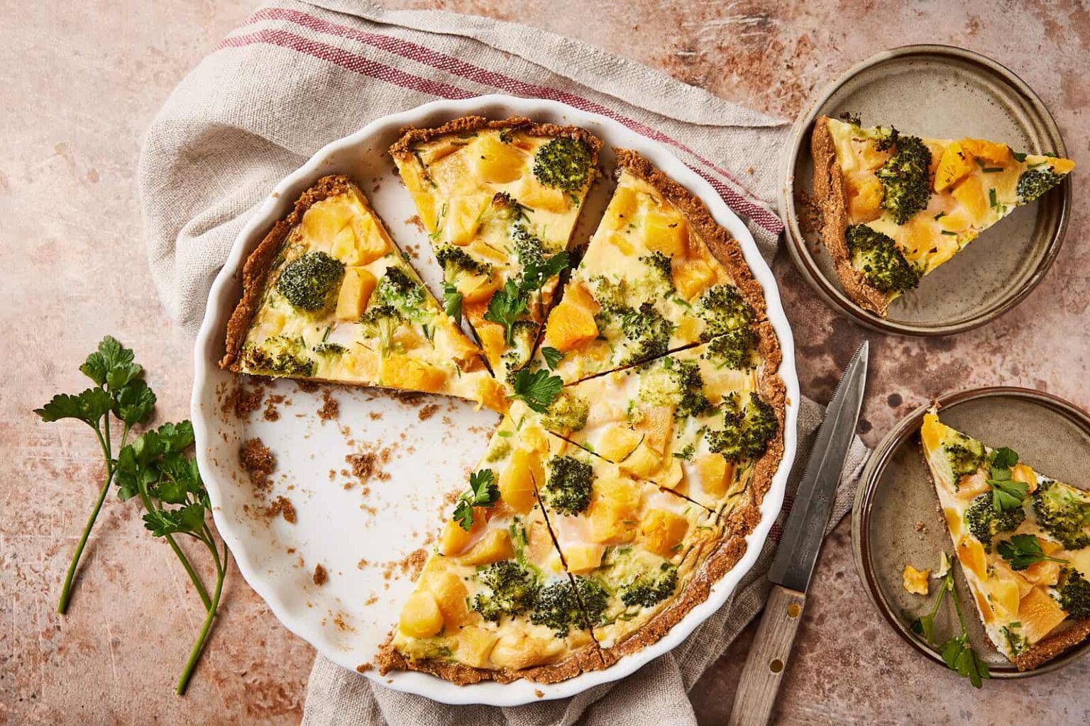 Gluten-free pumpkin quiche with broccoli - Simone's Kitchen
