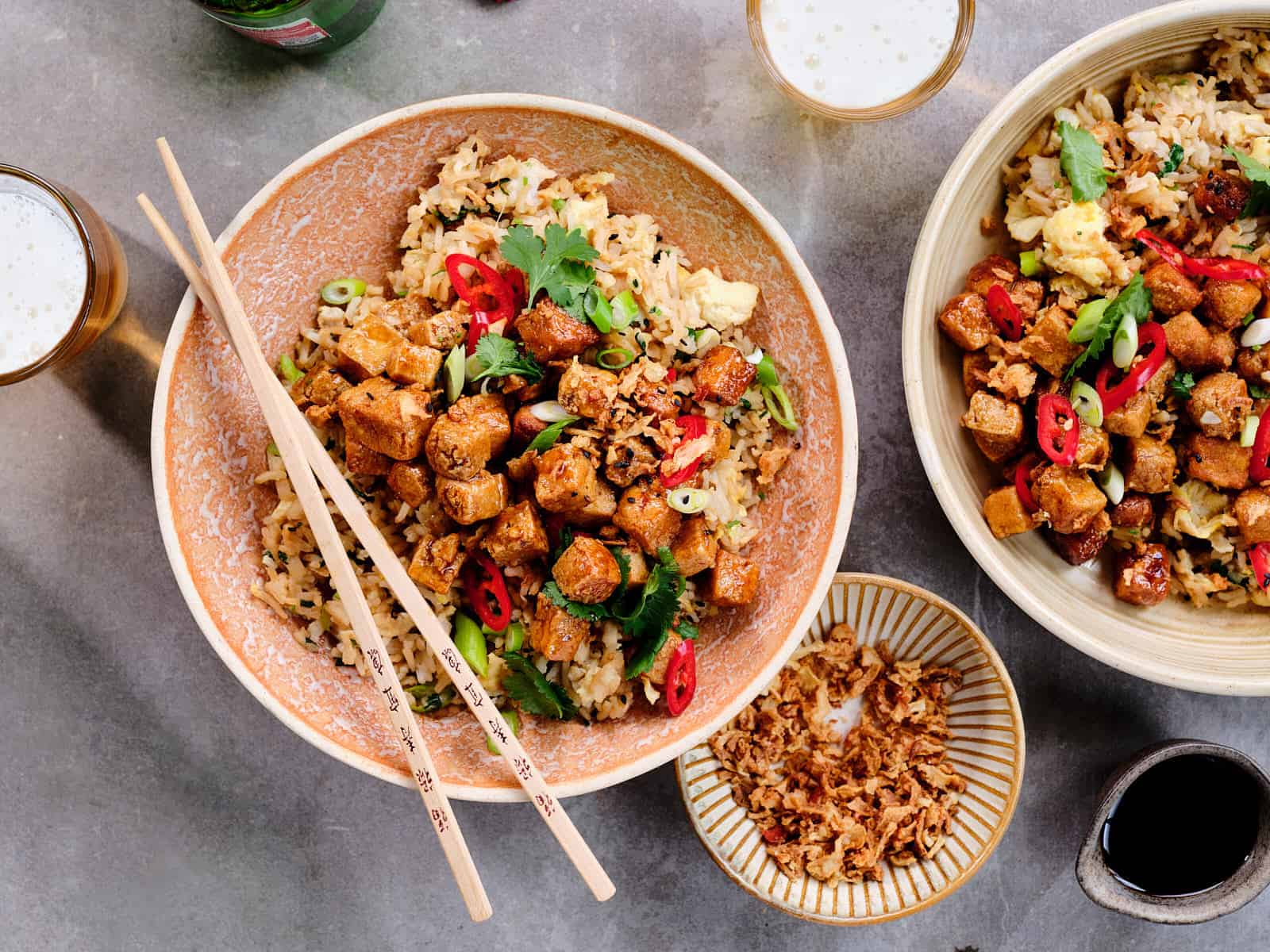 Sticky Tofu Recipe with Egg Fried Rice - Simone's Kitchen